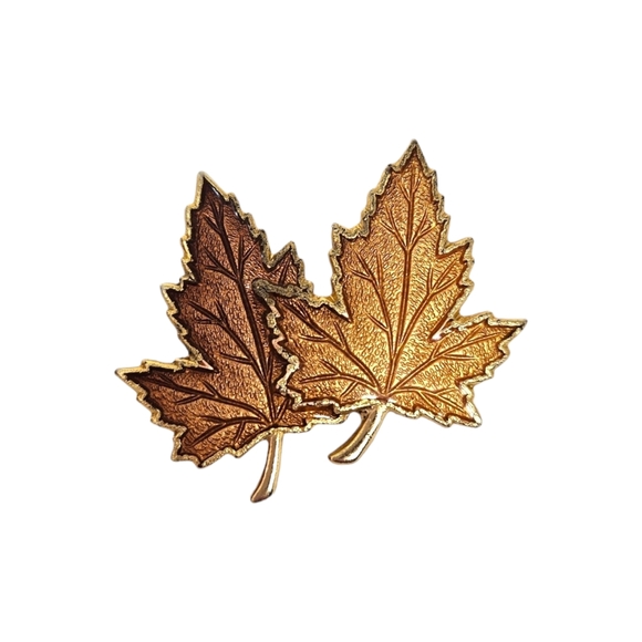 None | Jewelry | Maple Leaves Pin Brooch Gold Tone | Poshmark